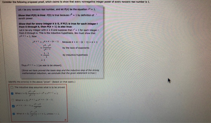 Solved Consider the following proposed proof, which claims | Chegg.com