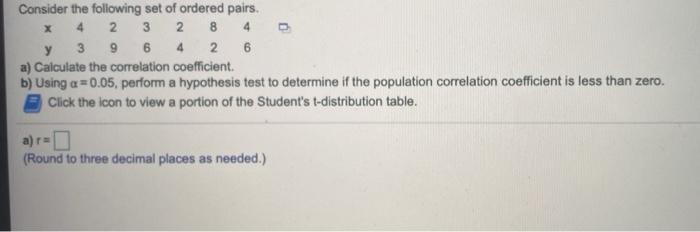 Solved Consider the following set of ordered pairs. 4 2 3 2 | Chegg.com