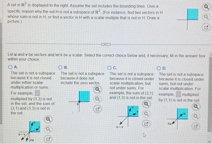 Solved A set in R2 is displayed to the right. Assume the set | Chegg.com