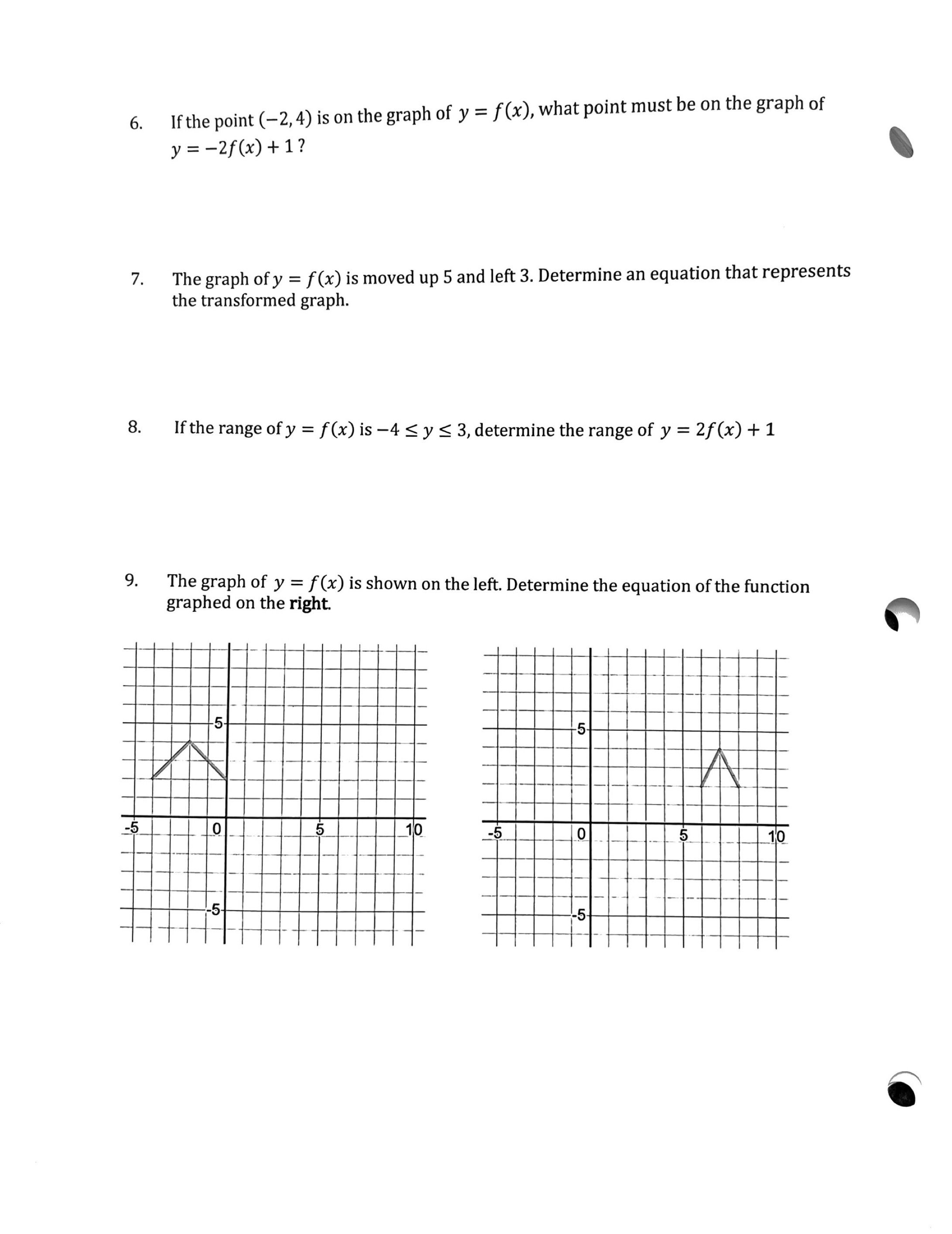 Solved If the point (-2,4) ﻿is on the graph of y=f(x), ﻿what | Chegg.com