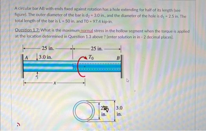 A circular bar AB with ends fixed against rotation | Chegg.com