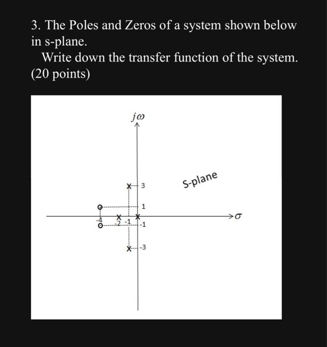 Solved 3. The Poles and Zeros of a system shown below in | Chegg.com