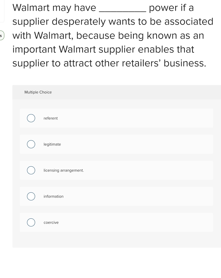 Solved Walmart may havepower if asupplier desperately wants | Chegg.com