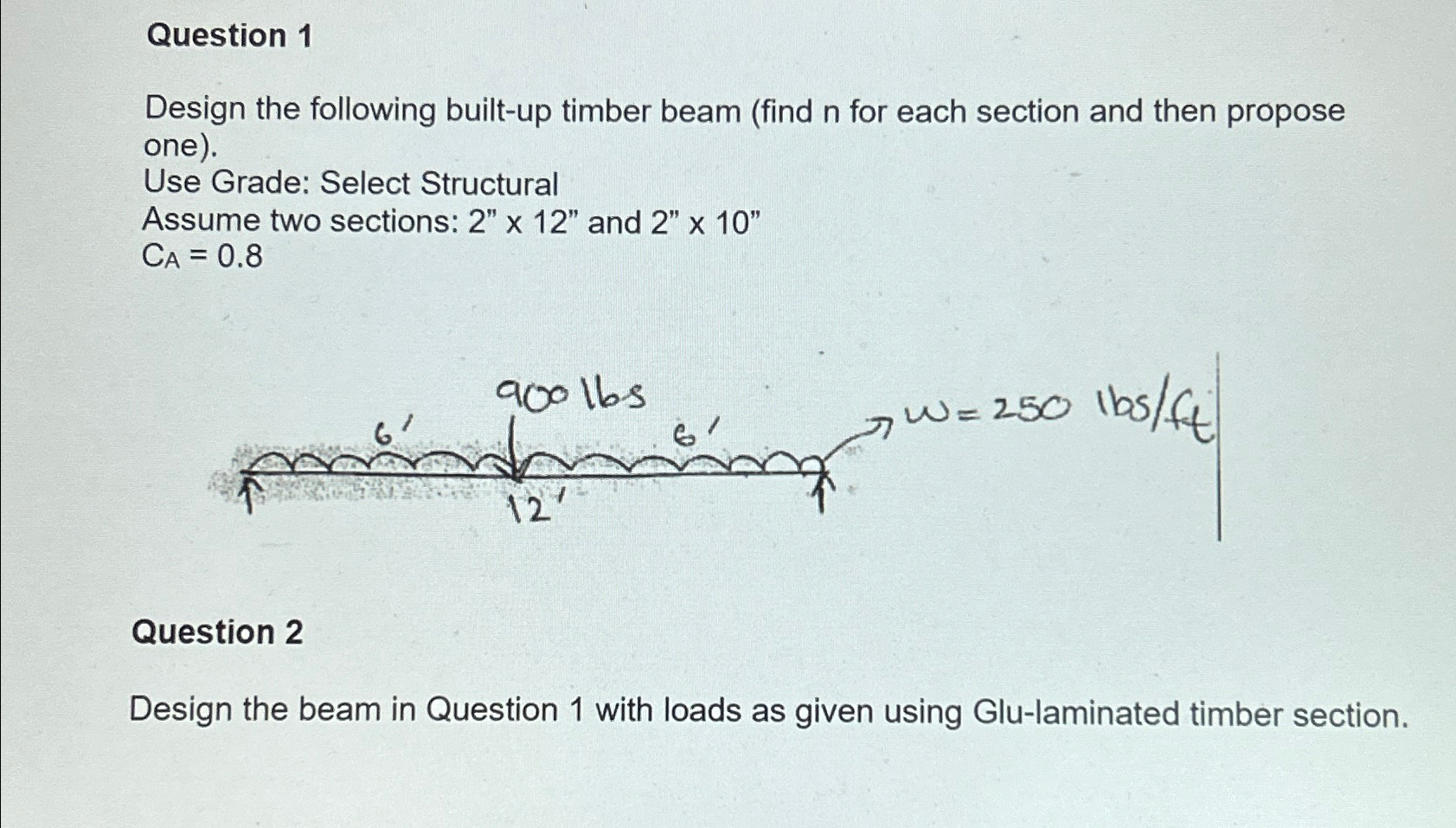 Solved Question 1Design the following built-up timber beam | Chegg.com