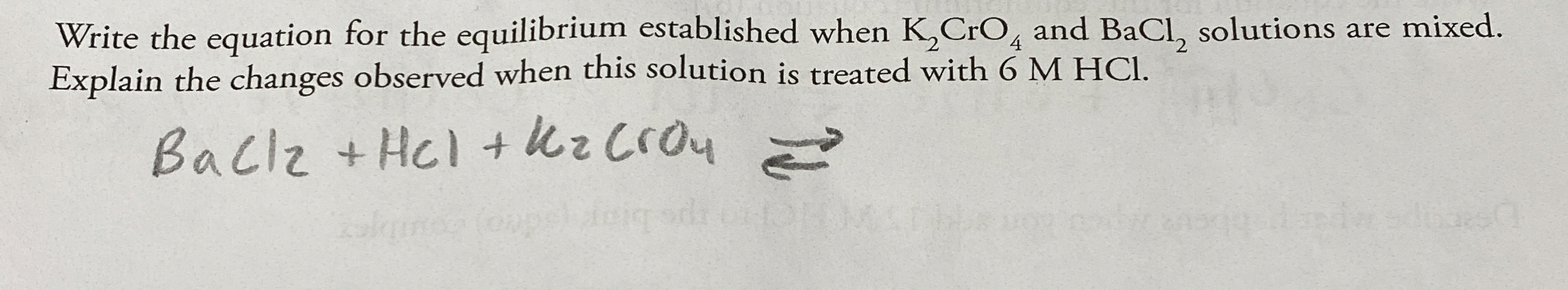 Solved Write the equation for the equilibrium established | Chegg.com
