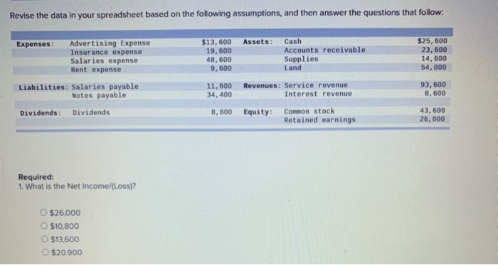 Solved Enter formulas in cells that contain question marks | Chegg.com