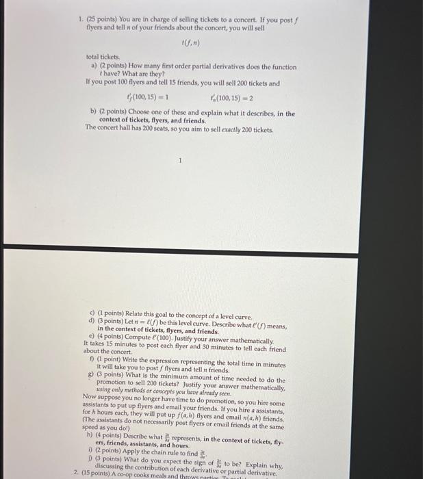 Solved 1. (25 points) You are in charge of selling tickets | Chegg.com