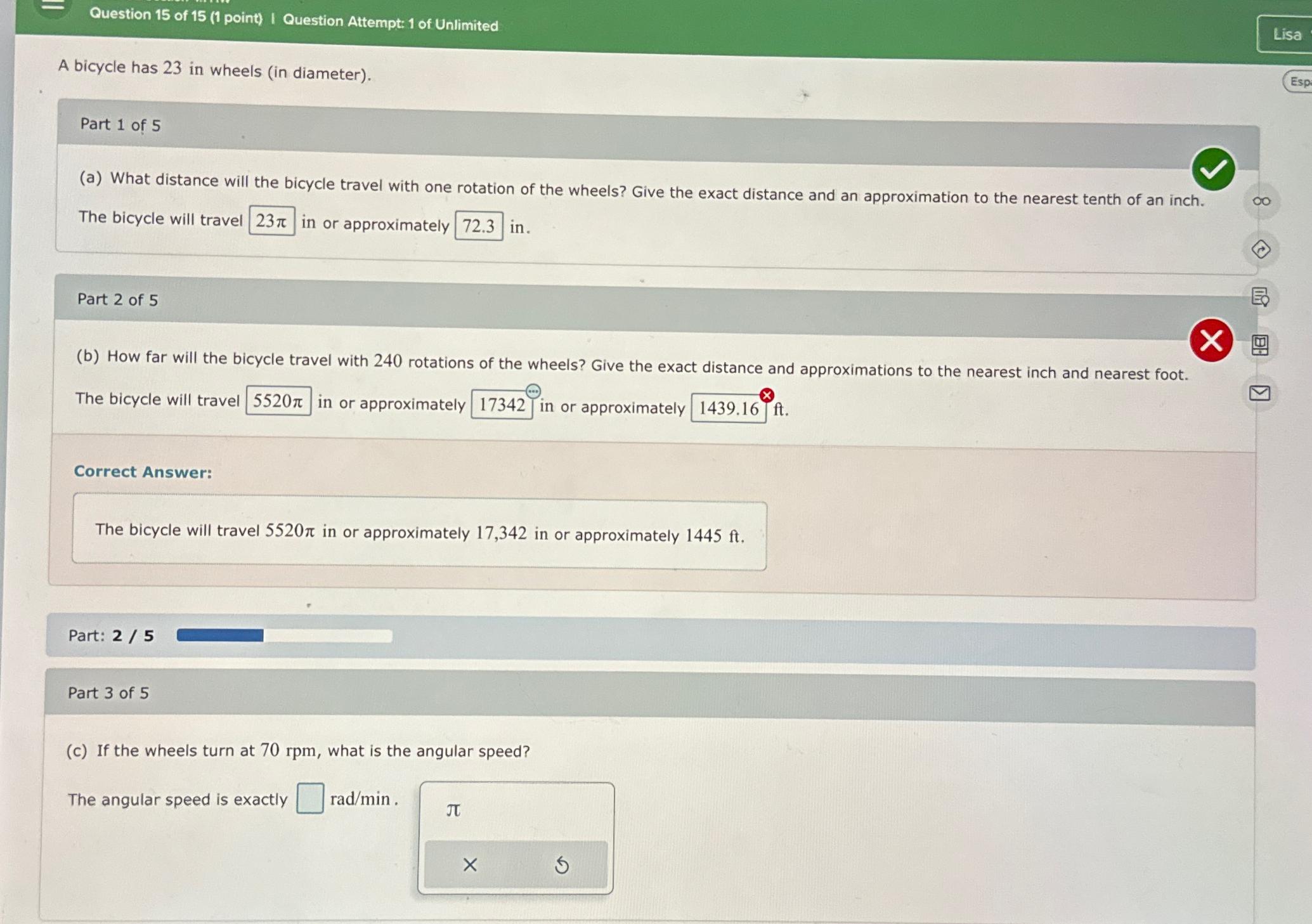 Solved Question 15 ﻿of 15 (1 ﻿point) ﻿I Question Attempt: 1 | Chegg.com