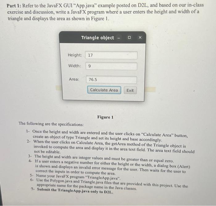 Solved Part 1: Refer to the JavaFX GUI "App.java" example | Chegg.com