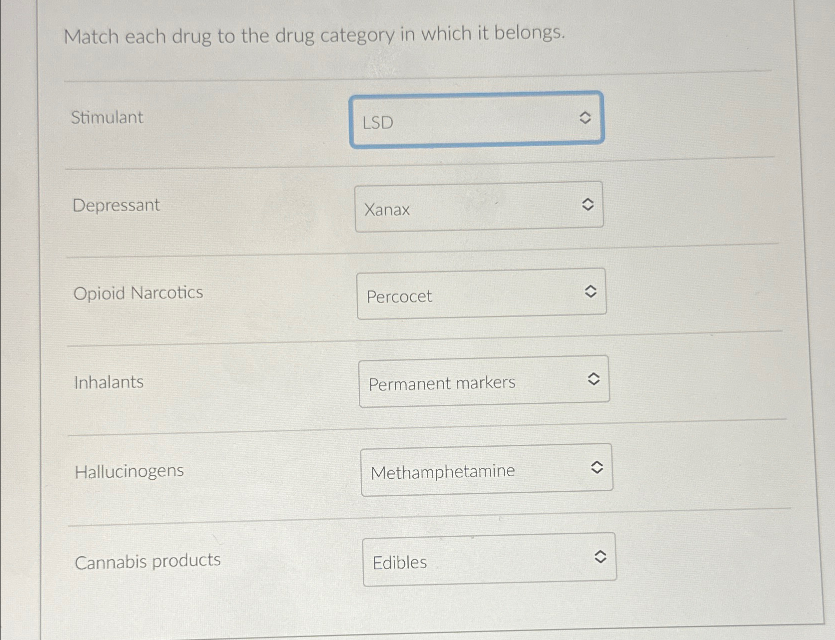 Solved Match each drug to the drug category in which it | Chegg.com
