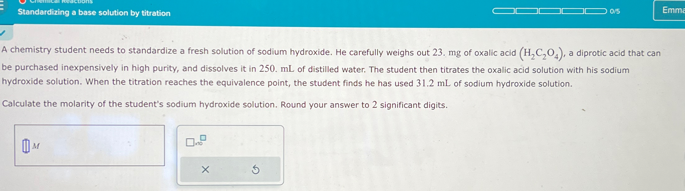 Solved Standardizing a base solution by titration05A | Chegg.com Solved Standardizing a base solution by titration05A | Chegg.com