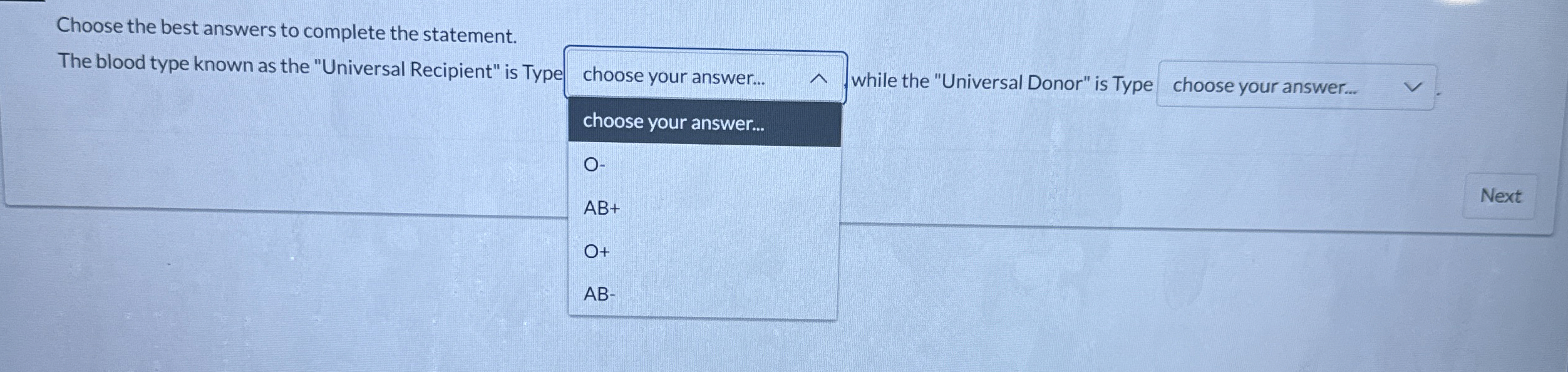 Solved Choose the best answers to complete the statement.The | Chegg.com