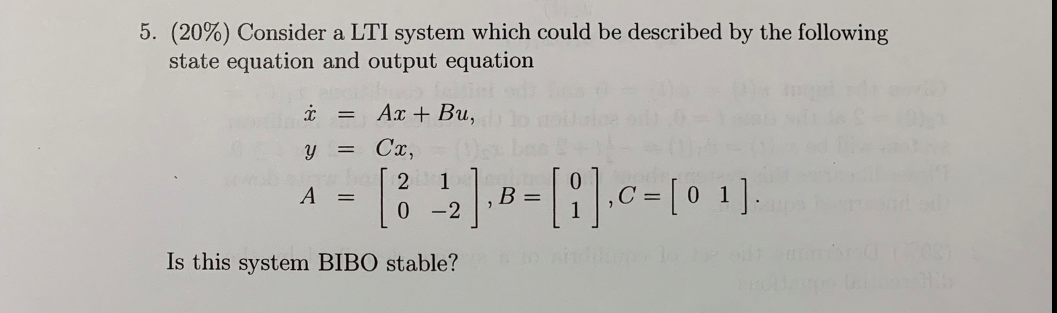 Solved (20%) ﻿Consider a LTI system which could be described | Chegg.com
