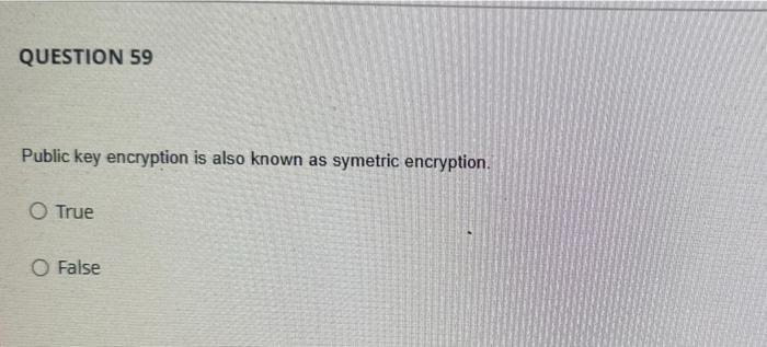 Solved Public key encryption is also known as symetric | Chegg.com