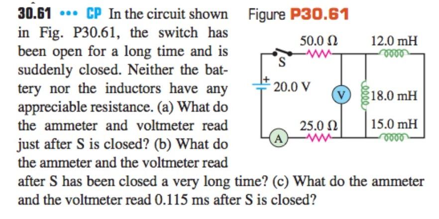 Solved 30.61 @. CP In the circuit shown Figure P30.61 in | Chegg.com
