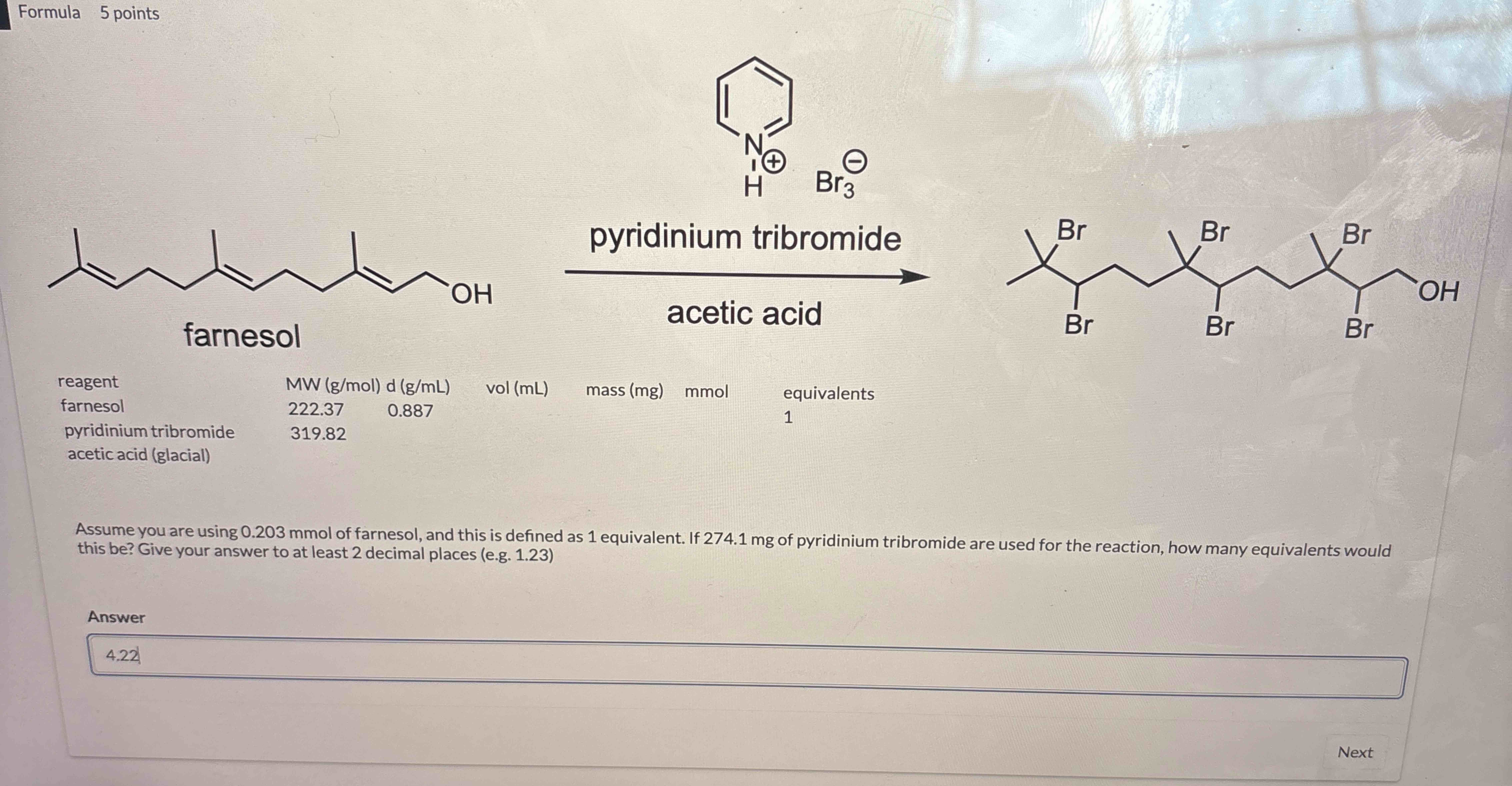 Solved acetic acid farnesol reagent farnesol pyridinium | Chegg.com