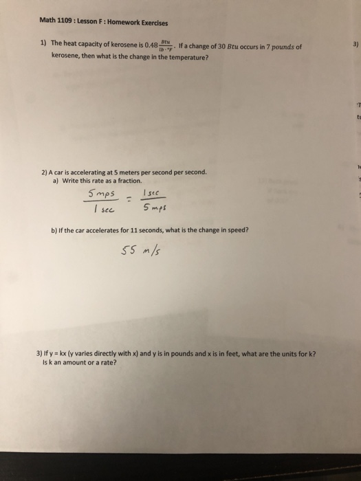 Solved Math 1109 : Lesson F: Homework Exercises 3) 1) The | Chegg.com