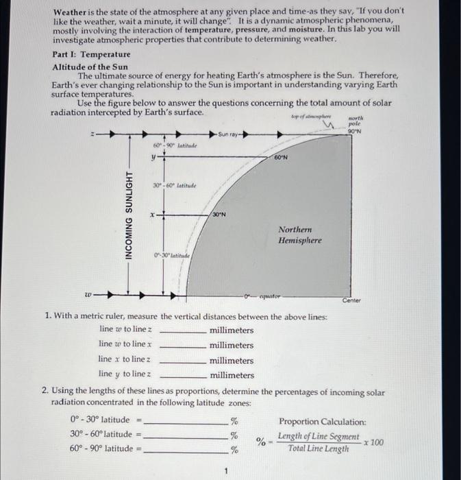 Solved Weather is the state of the atmosphere at any given | Chegg.com
