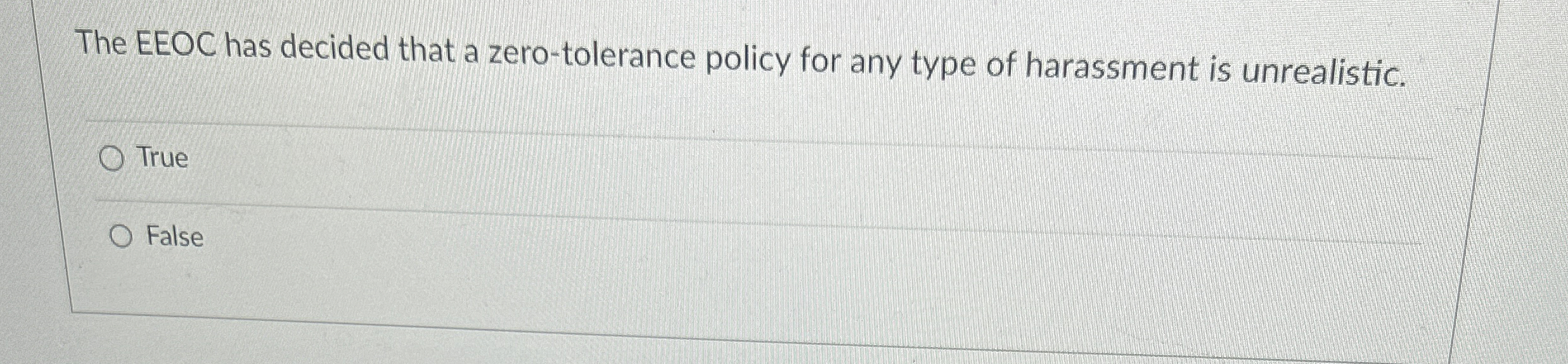 Solved The EEOC has decided that a zero-tolerance policy for | Chegg.com