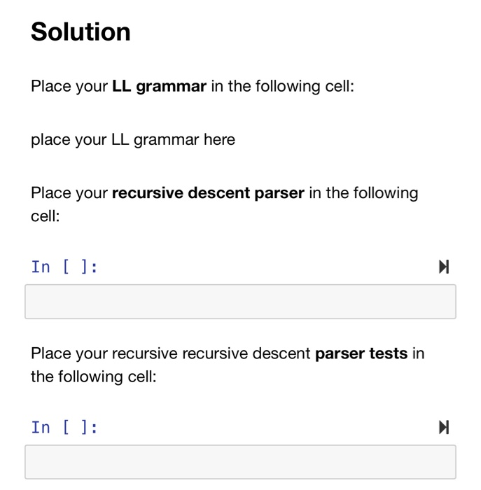 In this project you write a recursive descent parser | Chegg.com