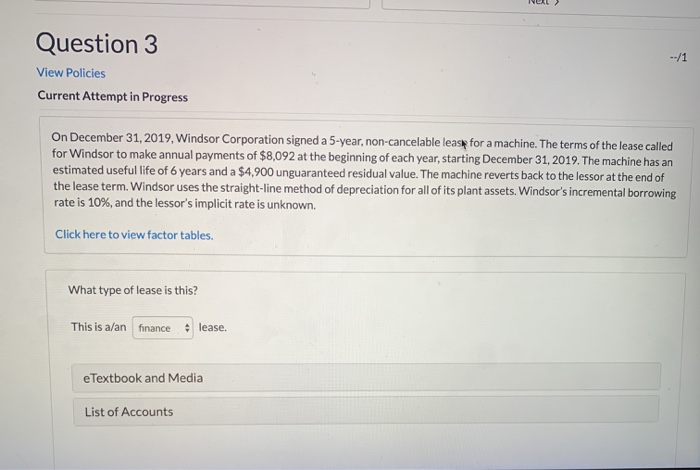 Solved Question 3 View Policies Current Attempt in Progress | Chegg.com