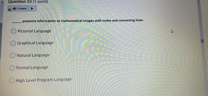 Solved v The term means a language of precise expressions | Chegg.com