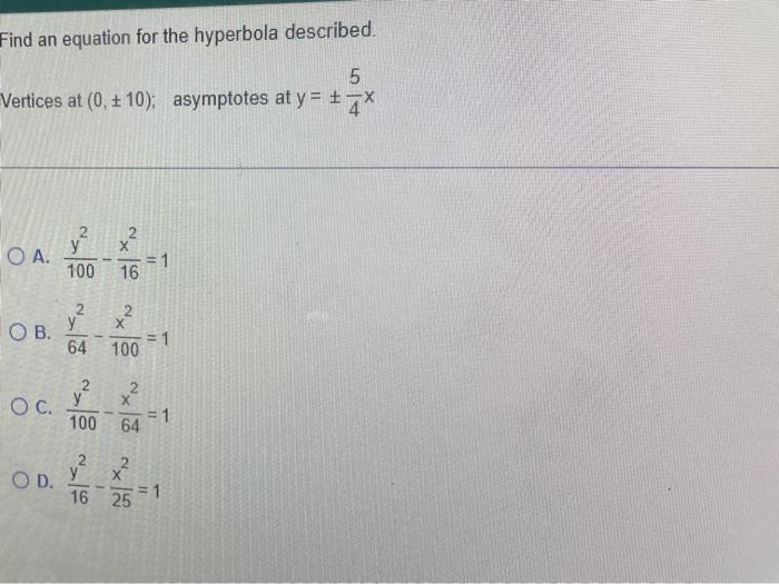 Solved Graph the equation. 16(x + 2)² + 4(y-2)² = 64 OA. Q | Chegg.com