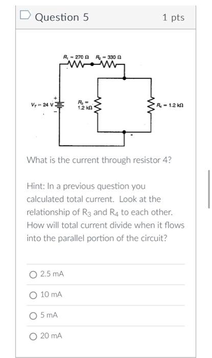 Solved What is the current through resistor 4 ? Hint: In a | Chegg.com