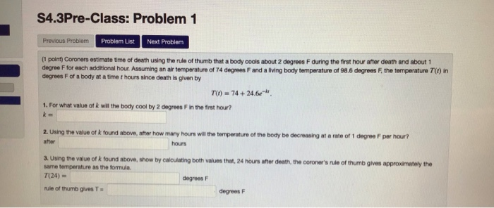 Solved S4.3Pre-Class: Problem 1 Previous Problem Problem | Chegg.com