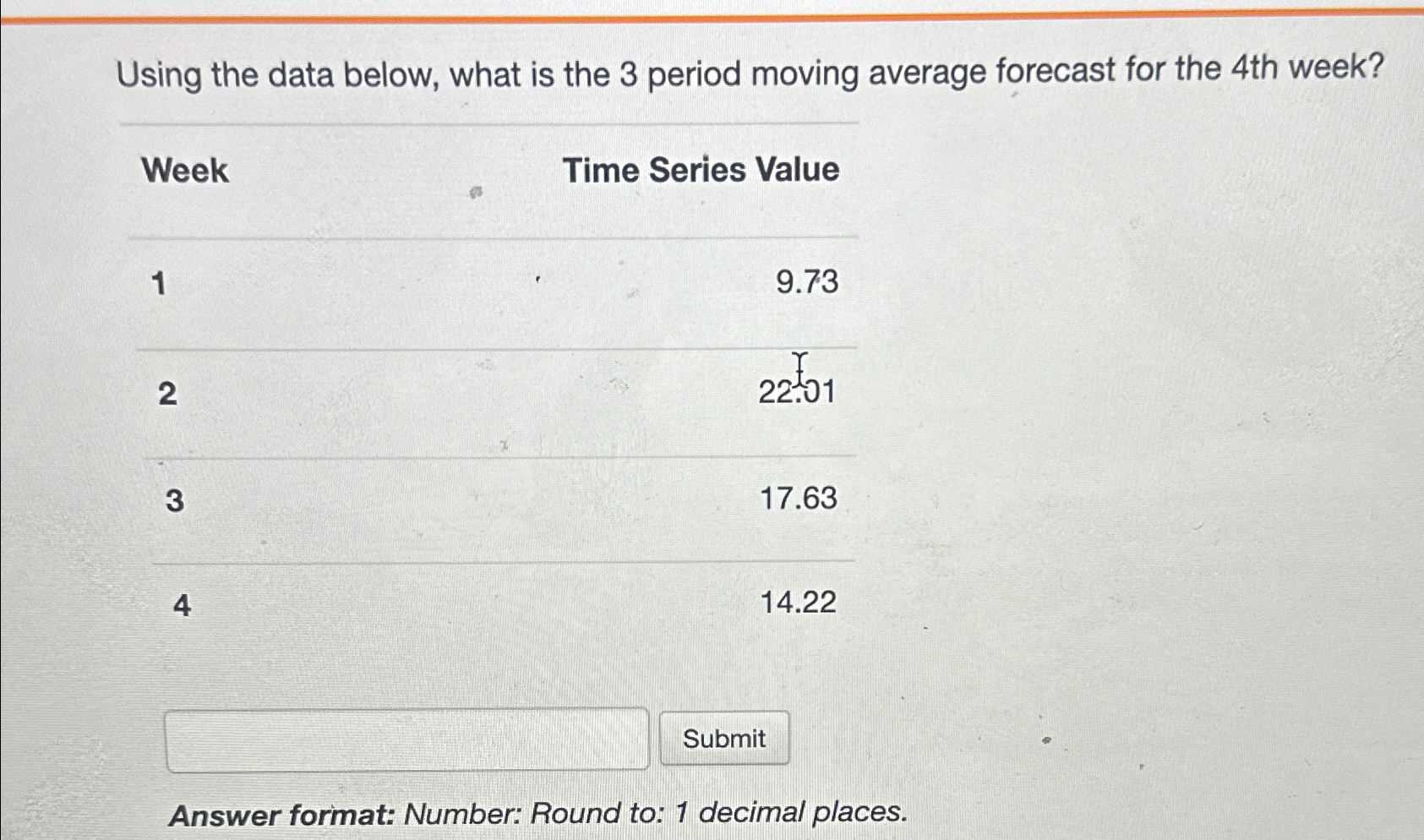 Solved Using the data below, what is the 3 ﻿period moving | Chegg.com