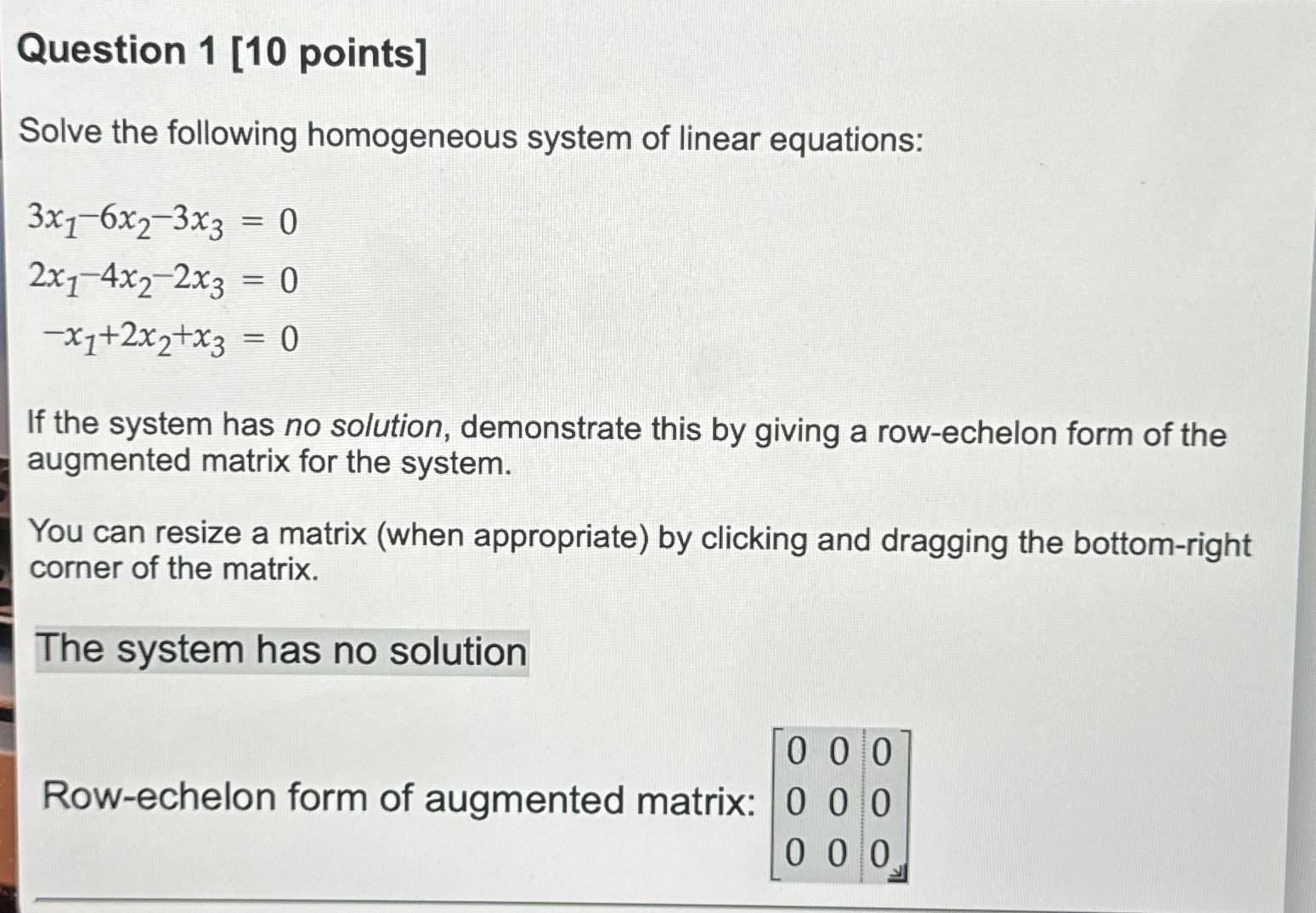Solved Question 1 [10 ﻿points]Solve the following | Chegg.com