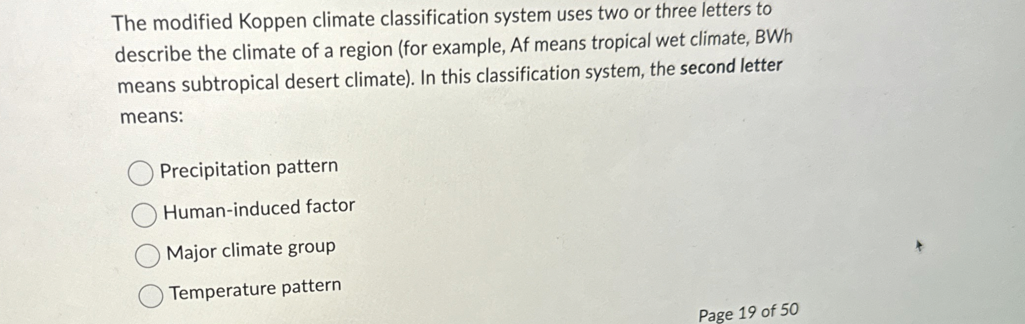 Solved The modified Koppen climate classification system | Chegg.com