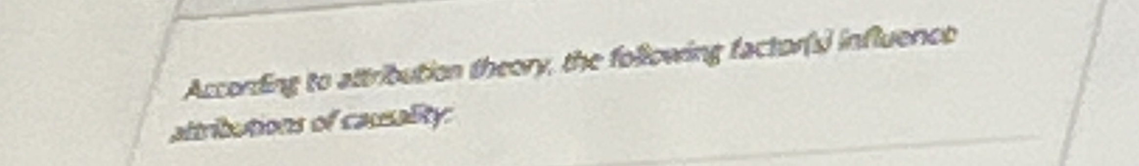 Solved According to attribution theory, the following | Chegg.com