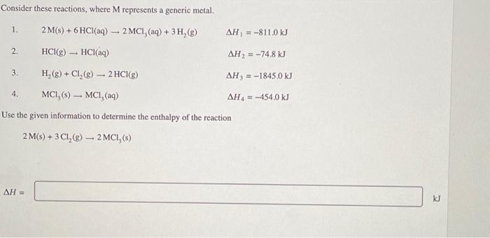 Solved Consider these reactions, where M represents a | Chegg.com