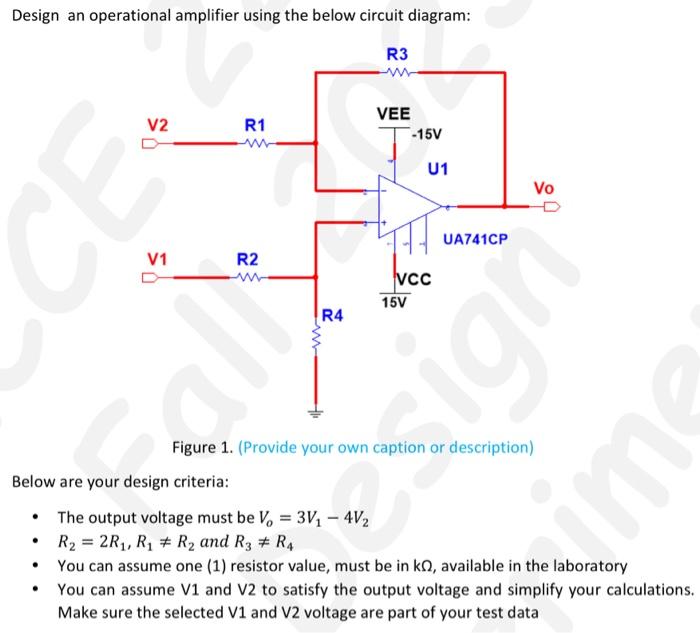 Solved Design an operational amplifier using the below | Chegg.com