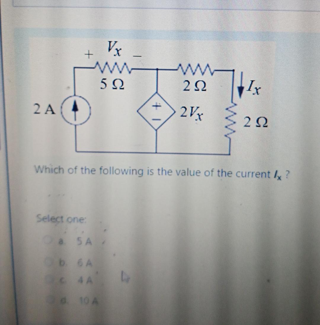 Solved Which of the following is the value of the current | Chegg.com