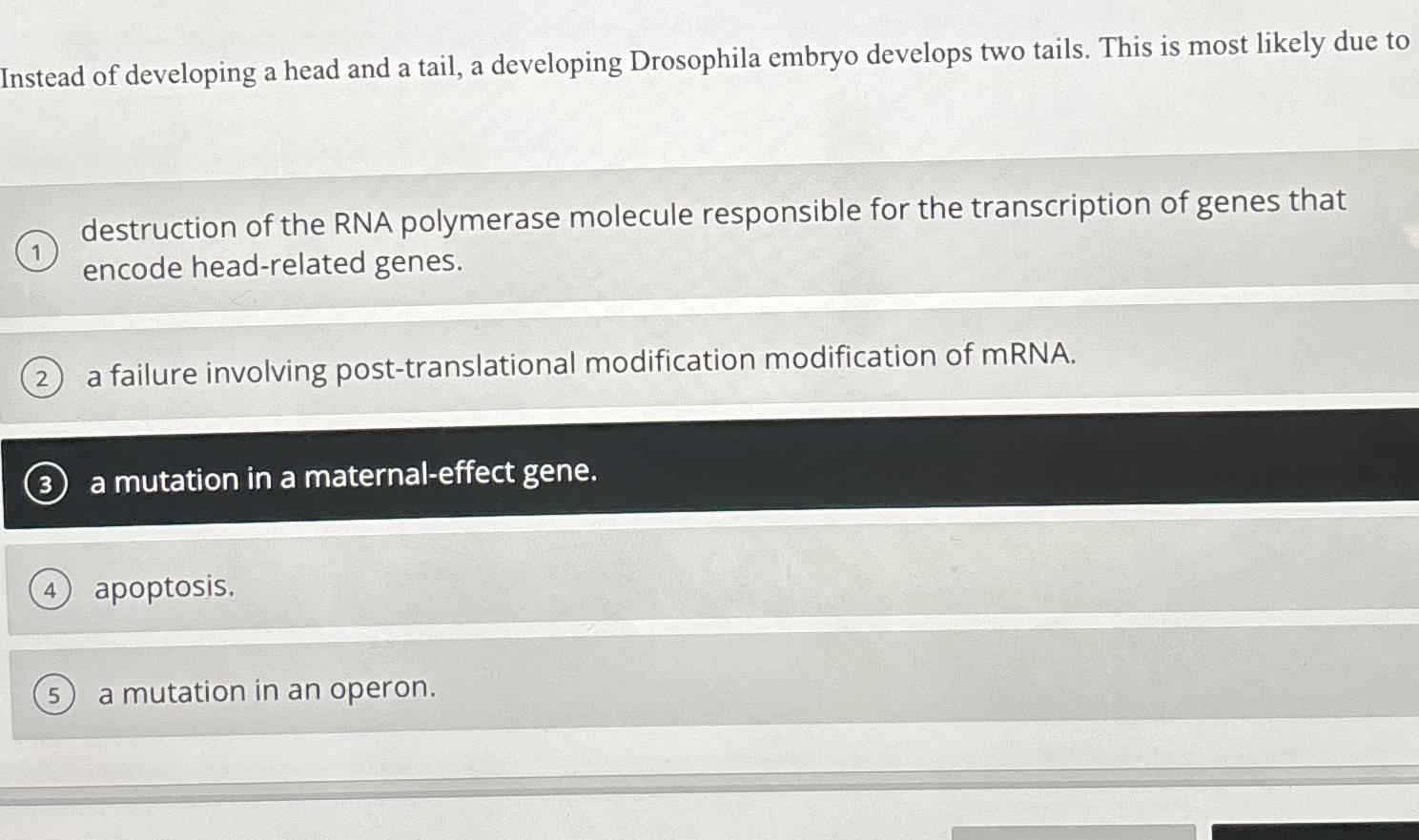 Solved Instead of developing a head and a tail, a developing | Chegg.com