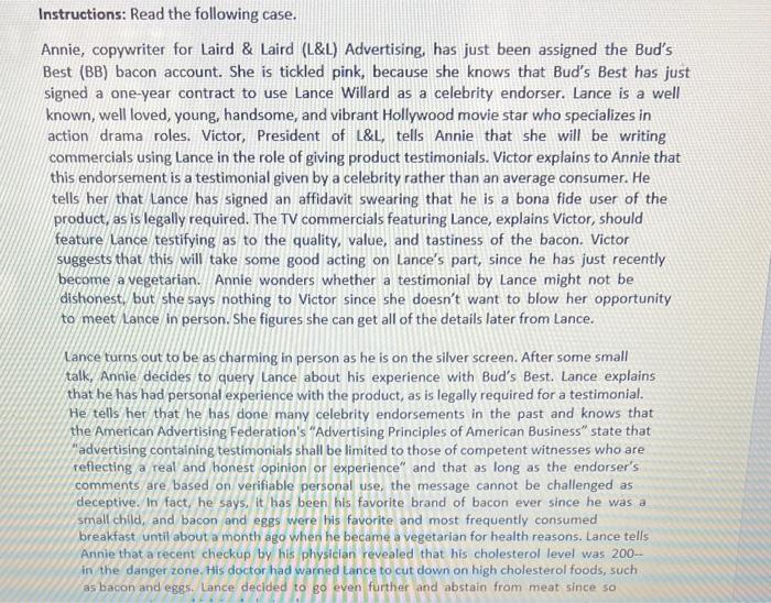 Solved Annie, copywriter for Laird \& Laird (L\&L) | Chegg.com