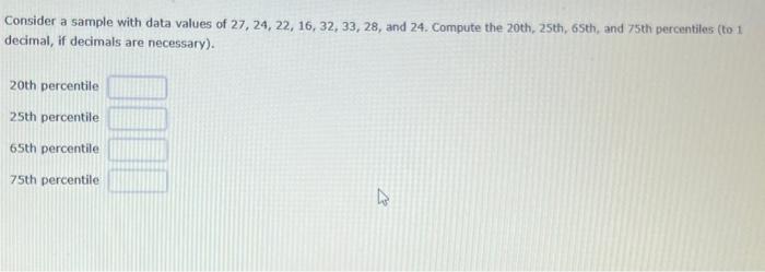 Solved Consider a sample with data values of | Chegg.com