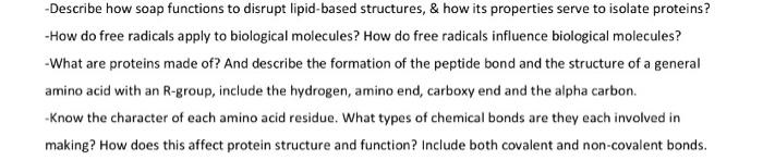 Solved -Describe how soap functions to disrupt lipid-based | Chegg.com