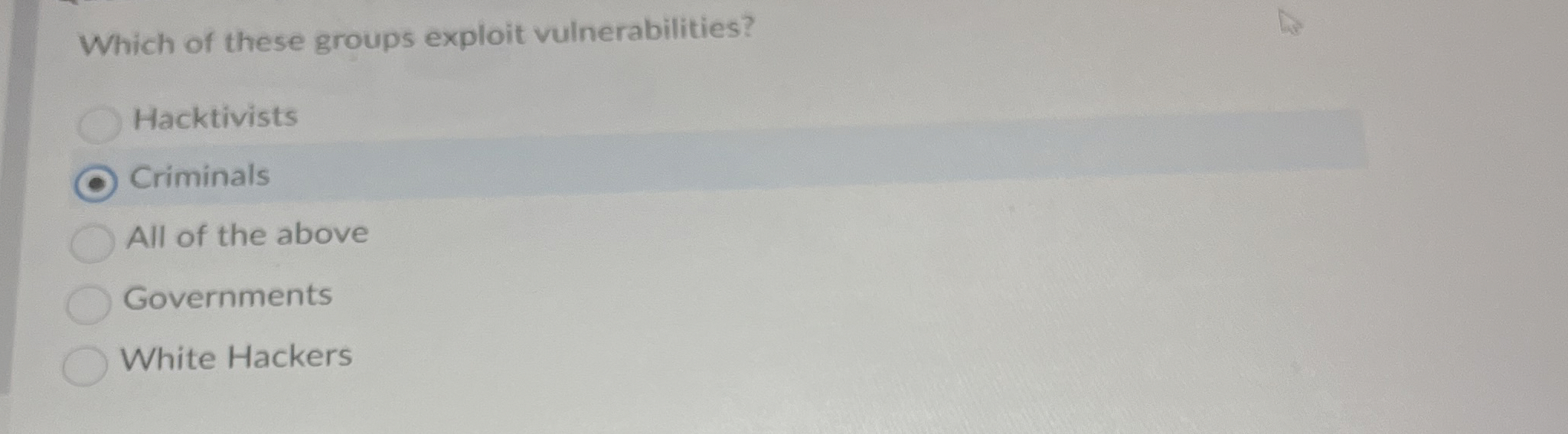 Solved Which of these groups exploit | Chegg.com