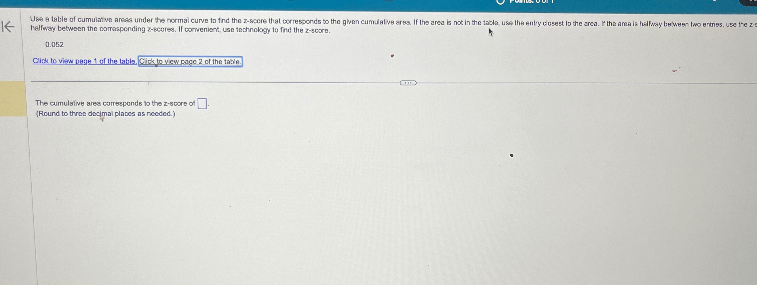 Solved halfway between the corresponding z-scores. If | Chegg.com
