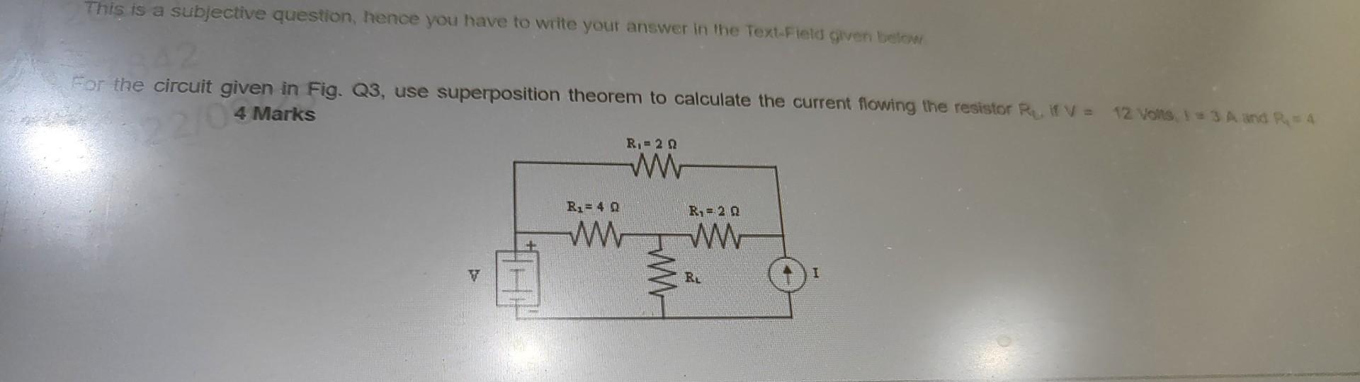 Solved For the circuit given in Fig. Q3, use superposition | Chegg.com