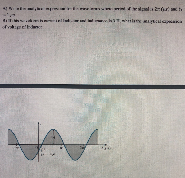 Solved A) Write the analytical expression for the waveforms | Chegg.com