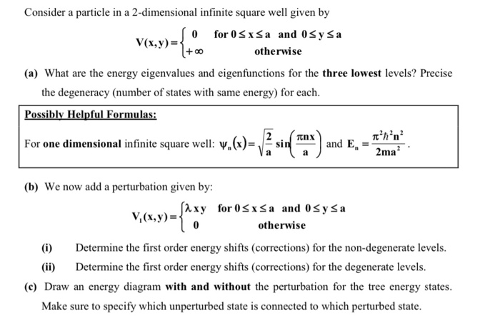 Solved Consider a particle in a 2-dimensional infinite | Chegg.com
