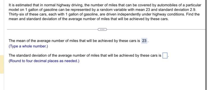 Solved It is estimated that in normal highway driving, the | Chegg.com