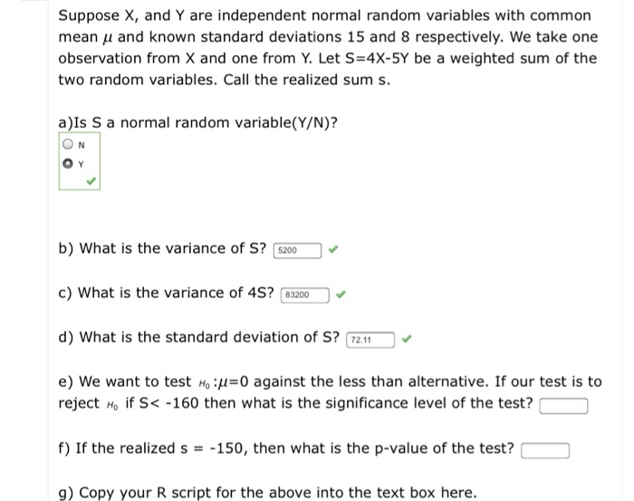 Solved Suppose X, and Y are independent normal random | Chegg.com