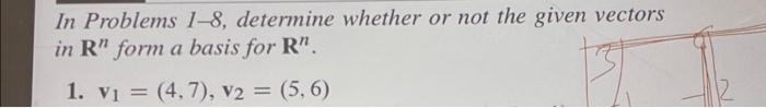 Solved In Problems 1-8, determine whether or not the given | Chegg.com