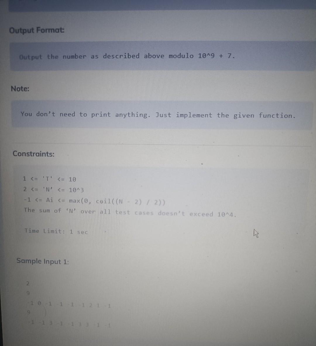 Solved Output Format Output the number as described above | Chegg.com