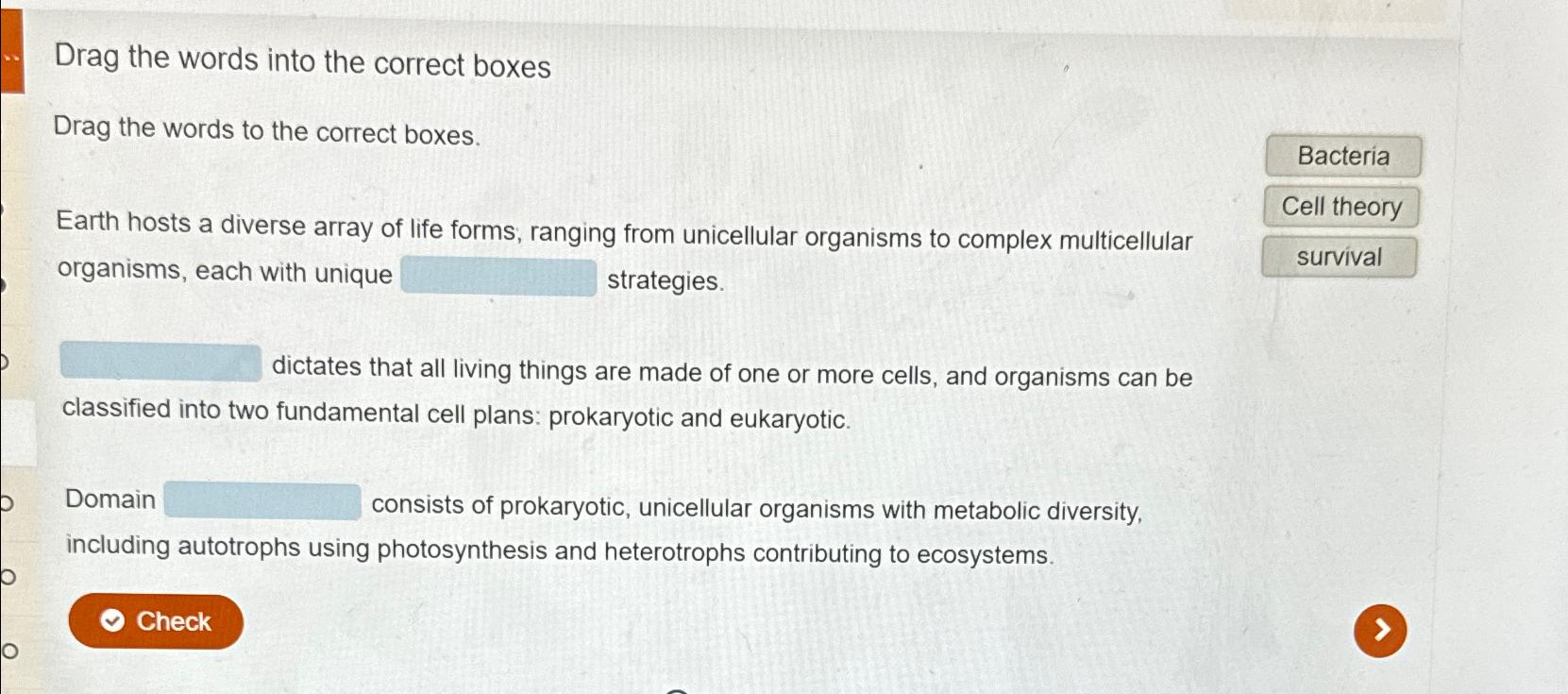 Solved Drag the words into the correct boxesDrag the words | Chegg.com